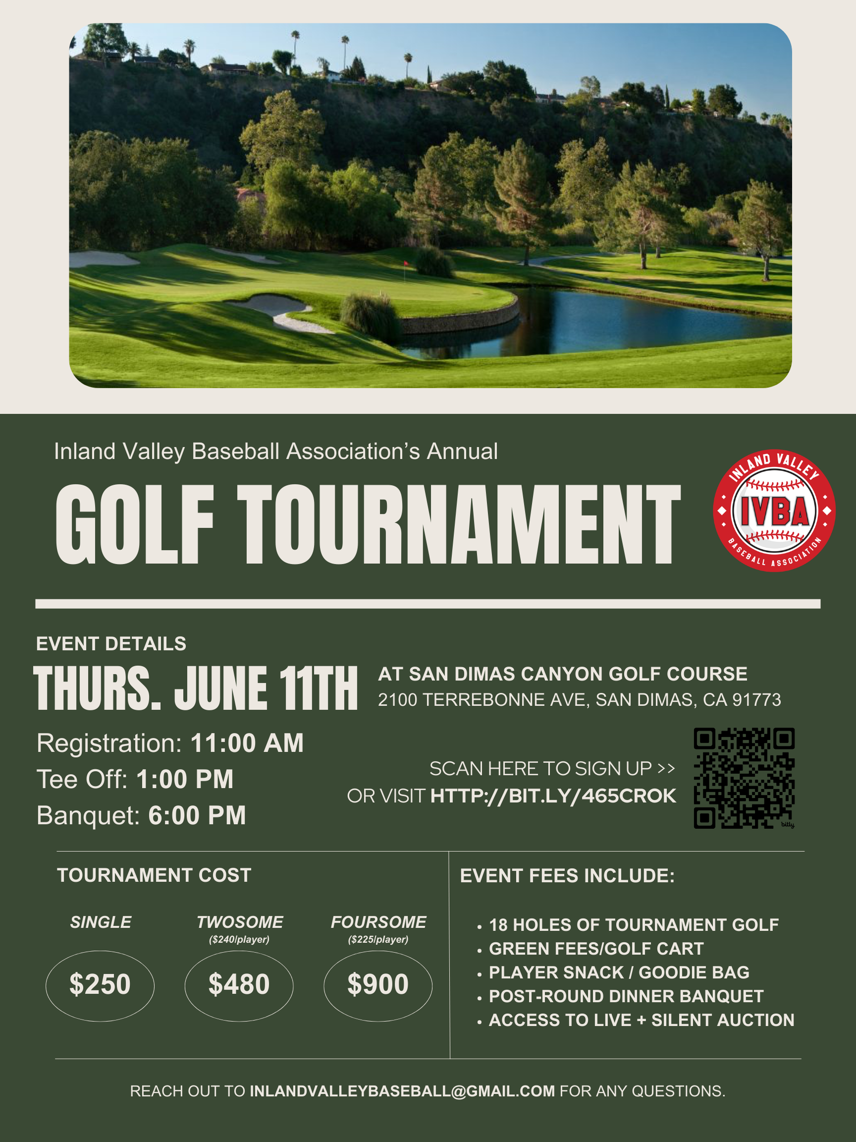 IVBA Golf Fundraiser! – Inland Valley Baseball Association